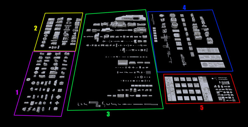 Scifi Greeble Kitbash 3D model